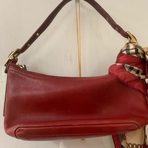 Coach | Bags | Red Coach Small Bag W Scarf | Poshmark